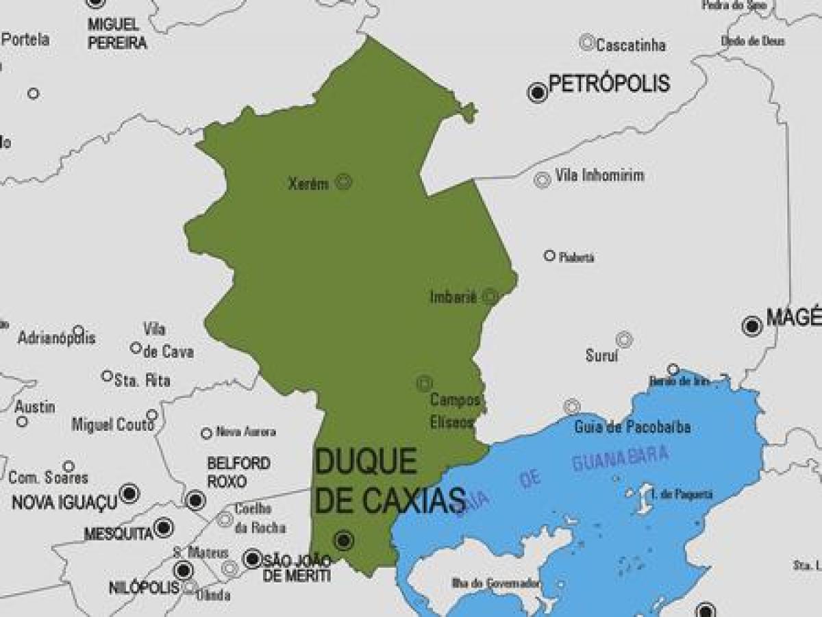 Duque de Caxias 지자체 맵-의 지도 Duque de Caxias municipality(Brésil)